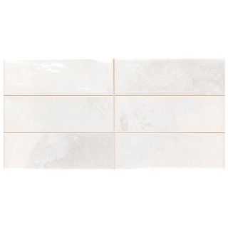 Merola Tile Brooklin Brick White 2-3/8" x 9-3/4" Porcelain Floor and Wall Tile - Bed Bath ...
